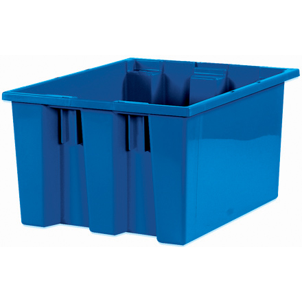 17 x 14 1/2 x 9 7/8" Blue Stack & Nest Containers | Atlantic Paper & Supply