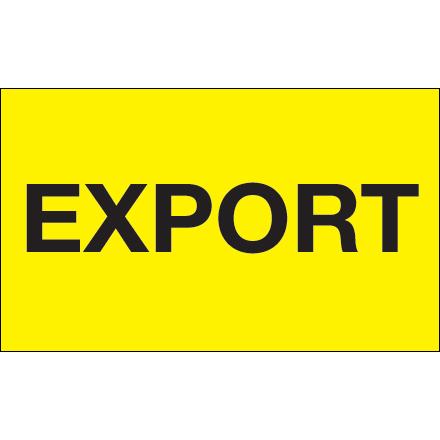 3 x 5" - "Export" (Fluorescent Yellow) Labels | Atlantic Tape & Packaging
