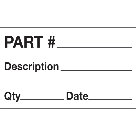 3 x 5" - "Part # - Description - Qty - Date" Labels | Atlantic Paper ...