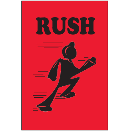 2 x 3" - "Rush" (Fluorescent Red) Labels | Pro-Line Supply Inc.