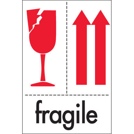 4 x 6" - "Fragile" Labels | Atlantic Paper & Supply