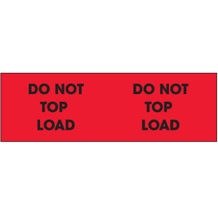 3 x 10" - "Do Not Top Load" (Fluorescent Red) Labels | Hathaway ...