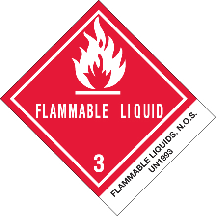 4 x 4 3/4" - "Flammable Liquids, N.O.S." Labels | Atlantic Paper & Supply