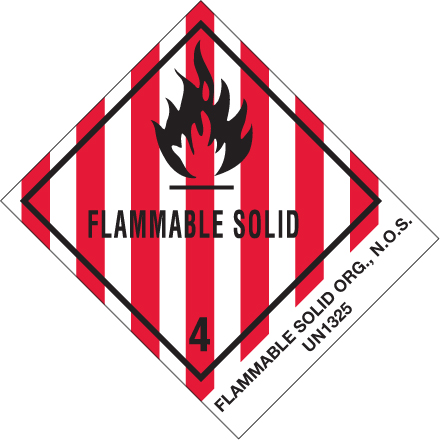 4 x 4 3/4" - "Flammable Solids, N.O.S." Labels | Atlantic Paper & Supply