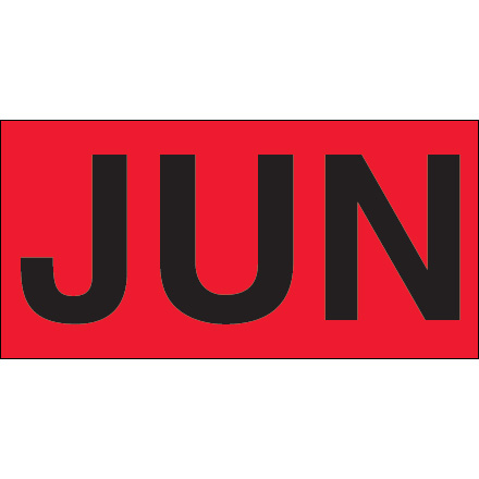 3 x 6" - "JUN" (Fluorescent Red) Months of the Year Labels | Hathaway ...