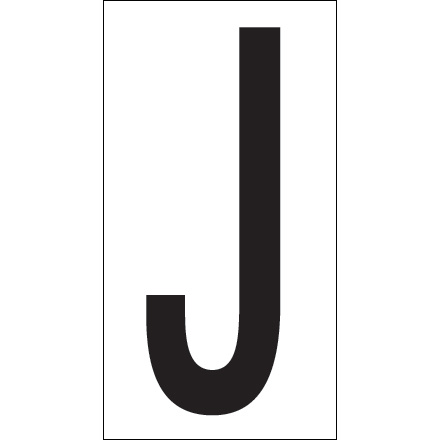 3 1/2" "J" Vinyl Warehouse Letter Labels | Packaging Accessories, Inc.