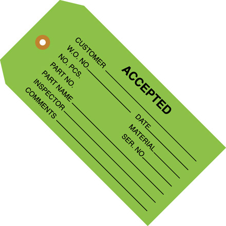 4 3/4 x 2 3/8" - "Accepted (Green)" Inspection Tags | Atlantic Paper ...