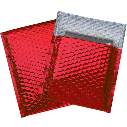 7 x 6 3/4" Red Glamour Bubble Mailers | Lafayette Supply