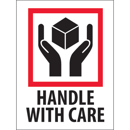 3 x 4" - "Handle With Care" Labels | Packaging Accessories, Inc.