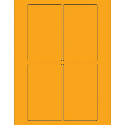 3 x 5" Fluorescent Orange Rectangle Laser Labels | Atlantic Tape ...