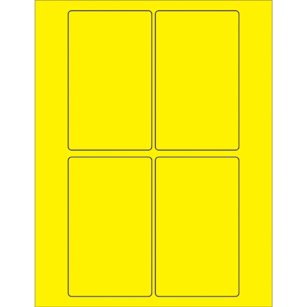 3 x 5" Fluorescent Yellow Rectangle Laser Labels | Hathaway Solutions, LLC