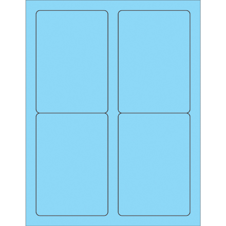 3 1/2 x 5" Fluorescent Pastel Blue Rectangle Laser Labels | Hathaway ...