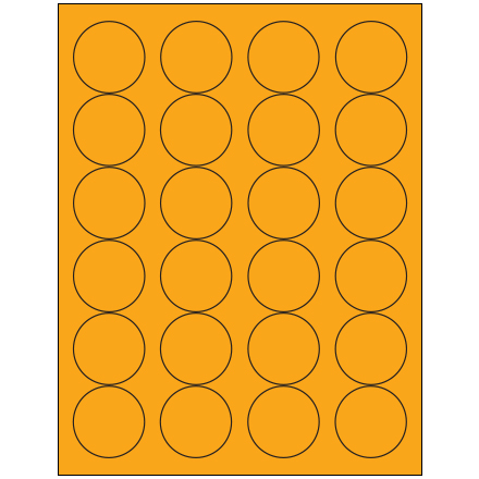 1 2/3" Fluorescent Orange Circle Laser Labels | Mark Pack, Inc.