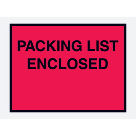 4 1/2 x 6" Red "Packing List Enclosed" Envelopes | Lafayette Supply