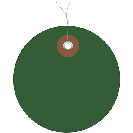3" Green Plastic Circle Tags - Pre-Wired | Atlantic Paper & Supply
