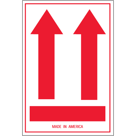 4 x 6" - (Two Red Arrows Over Red Bar) Arrow Labels | Atlantic Paper ...